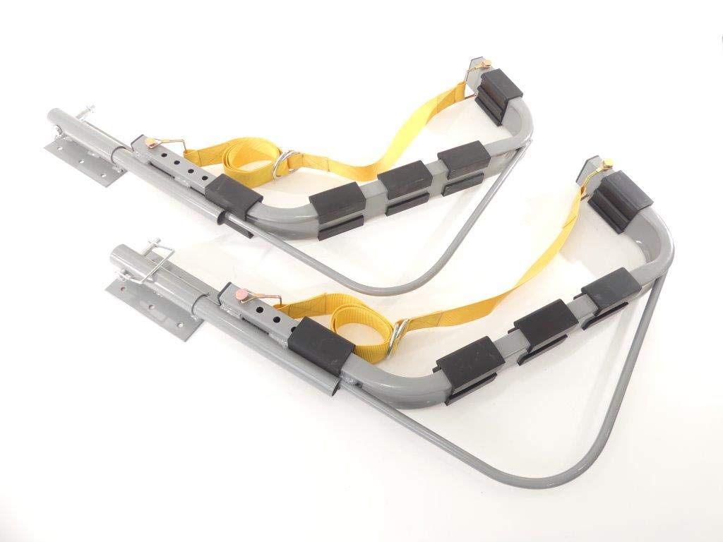 Tech Team KAYAK SUP STORAGE RACK FOLDS FLAT TO WALL 200 lb. CAPACITY WEB STRAPS RUBBER CUSHIONS