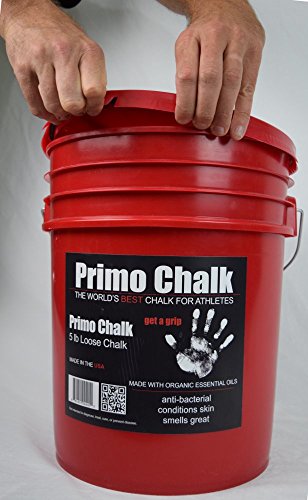 Primo Chalk - 5LBS Bucket - Fewer applications needed for improved focus on Weightlifting, Gymnastics, Rock Climbing, Gym