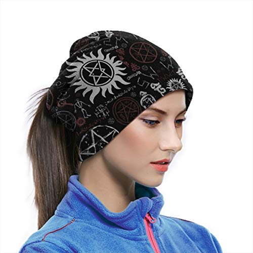 SPN Face Mask for Women Men Black Washable Adjustable Neck Gaiter Bandanas Reusable Wind Dust Protection Balaclava for Ski Motorcycle