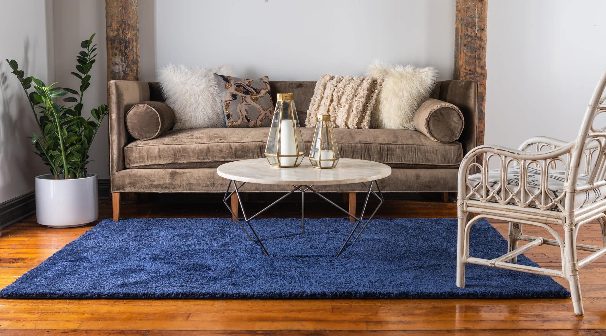 Unique Loom Solo Collection Area Rug - Calabasas (7' 1" x 10' Rectangle, Navy Blue)