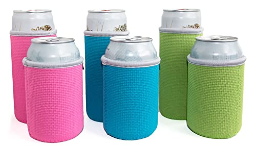 YouAmaze | Premium Can Coolers Sleeves (6 Pack) High Quality Insulated Beer Can for Slim and Regular Cans - Soft Insulated Beer Sleeves for Cans - Beer Sleeves for Cans