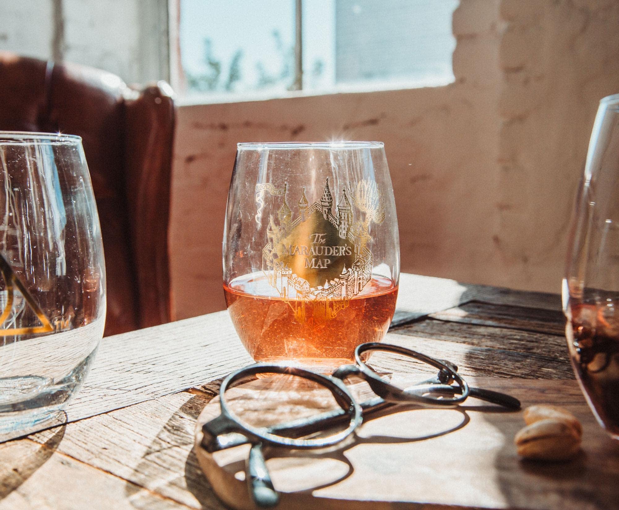 Toynk Harry Potter Icons Stemless Wine Glasses, Set Of 4 | Each Holds 20 Ounces