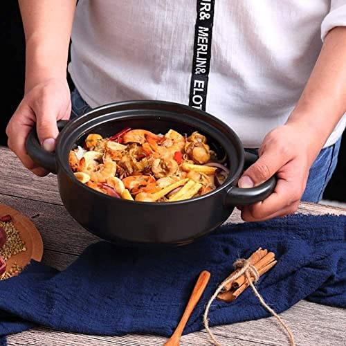 XuRX Hand Made Ceramic Tagine Pot 1.5L, Home Tagine Pot Cookware Lead Free Stew Casserole Slow Cooker for Home Kitchen 20cm