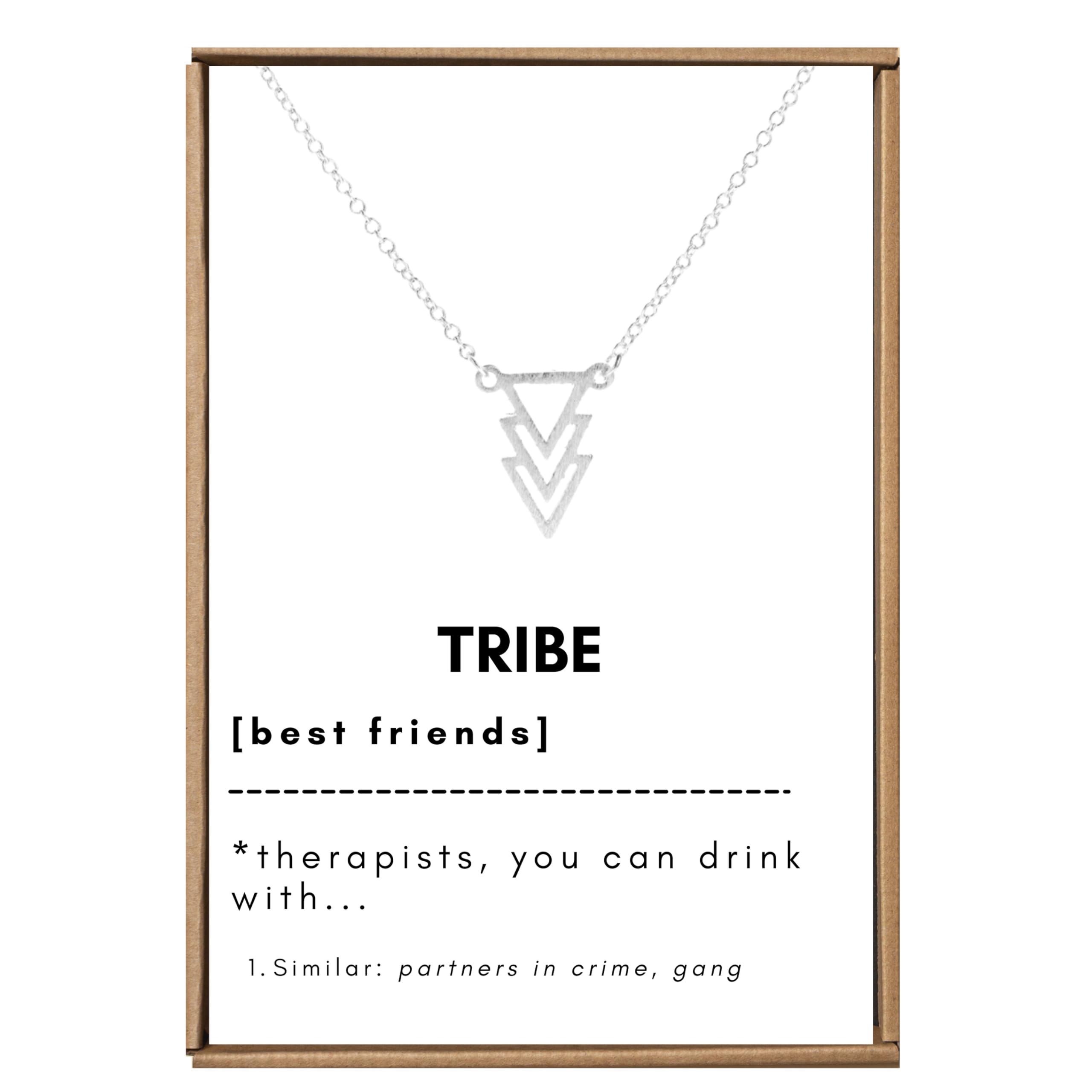 VIY Personal Card Tribe necklace for women friendship, Friend Christmas gifts, To my badass squad jewelry Funny friend gifts for women, Badass women gifts, Best friend necklaces for women