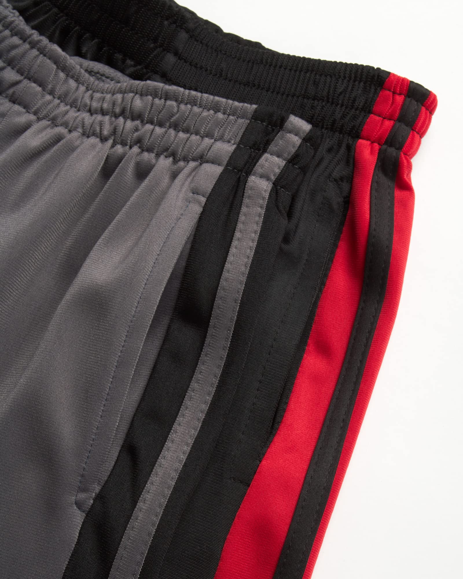 Quad Seven Boys' Sweatpants - 4 Pack Active Tricot Jogger Track Pants (Size: 4-18), Size 8-10, Navy/Black/Charcoal/Black Stripes