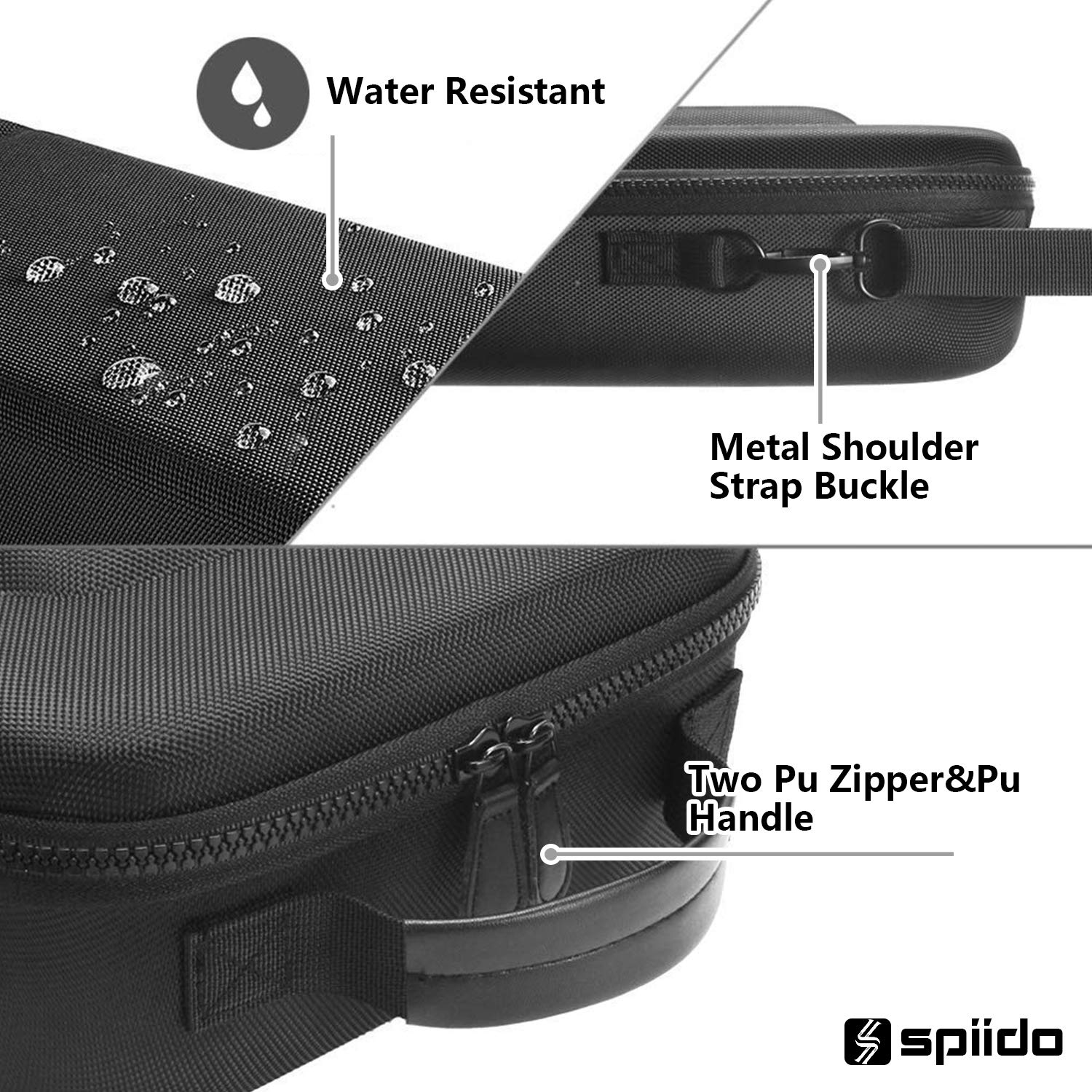 Spiido [2023 Upgrade] Hard Travel Case for Oculus Quest 2 /Oculus Quest VR Gaming Headset and Controllers Accessories Waterproof Shockproof Carrying Case (Black)