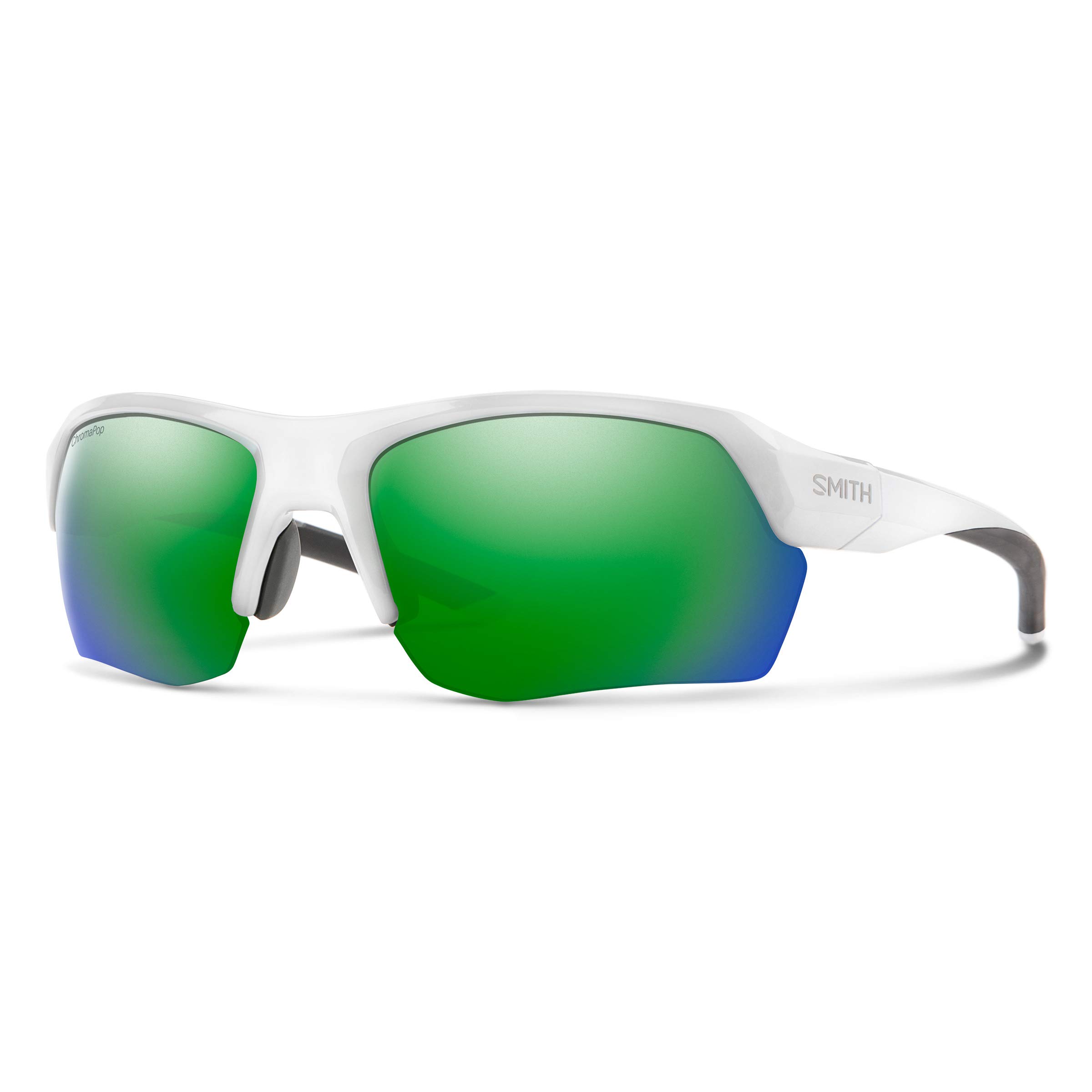 Smith Tempo Max Sunglasses, White / ChromaPop Green Mirror / Contrast Rose, Smith Optics Tempo Max ChromaPop Sunglasses