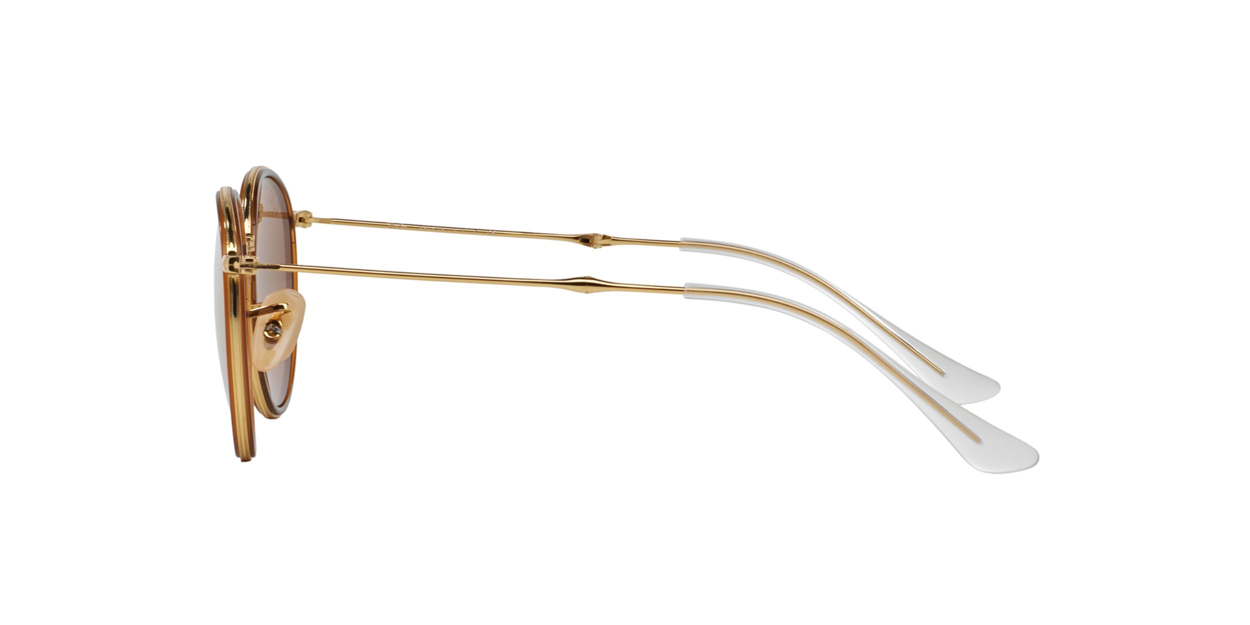 Ray-Ban Rb3517 Folding I Round Sunglasses, Gold/Light Brown Mirrored Pink, 51 mm