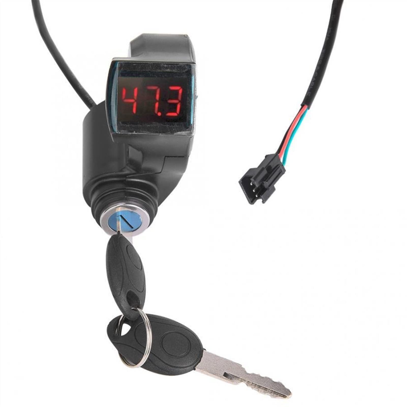 Xinbalove Ebike Accessories Electric Bicycle Thumb Throttle Voltmeter Digital Voltage Display Switch Power with Key Lock E-Bike Finger Thumb Throttle for Electric Scooters and E-Bike