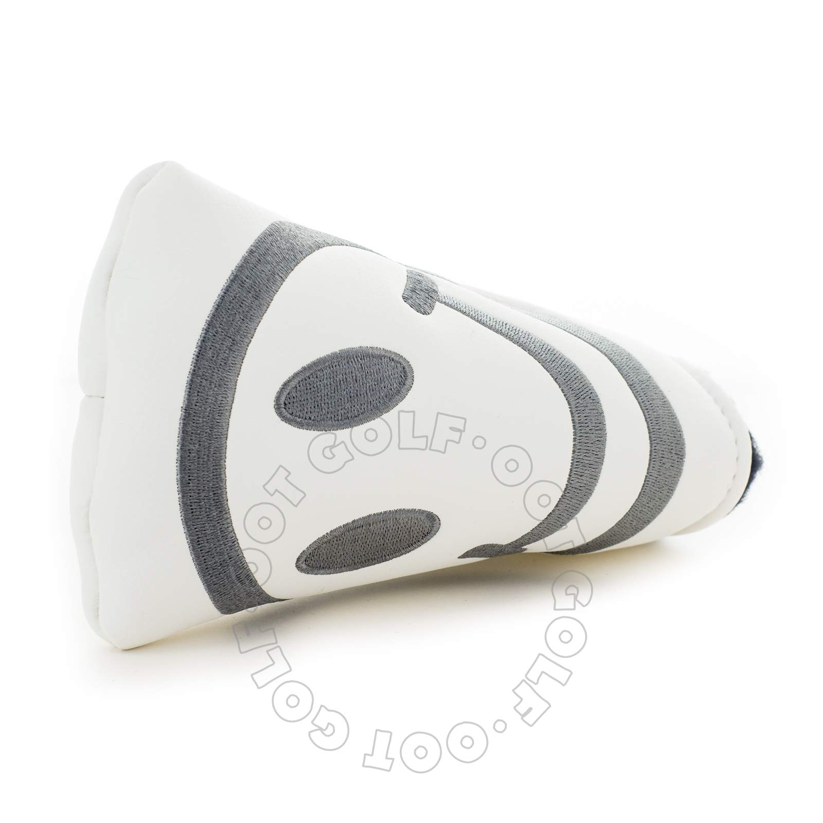 Smile Face Golf Headcover for Blade and Midsize Mallet Putter, White, Head Cover