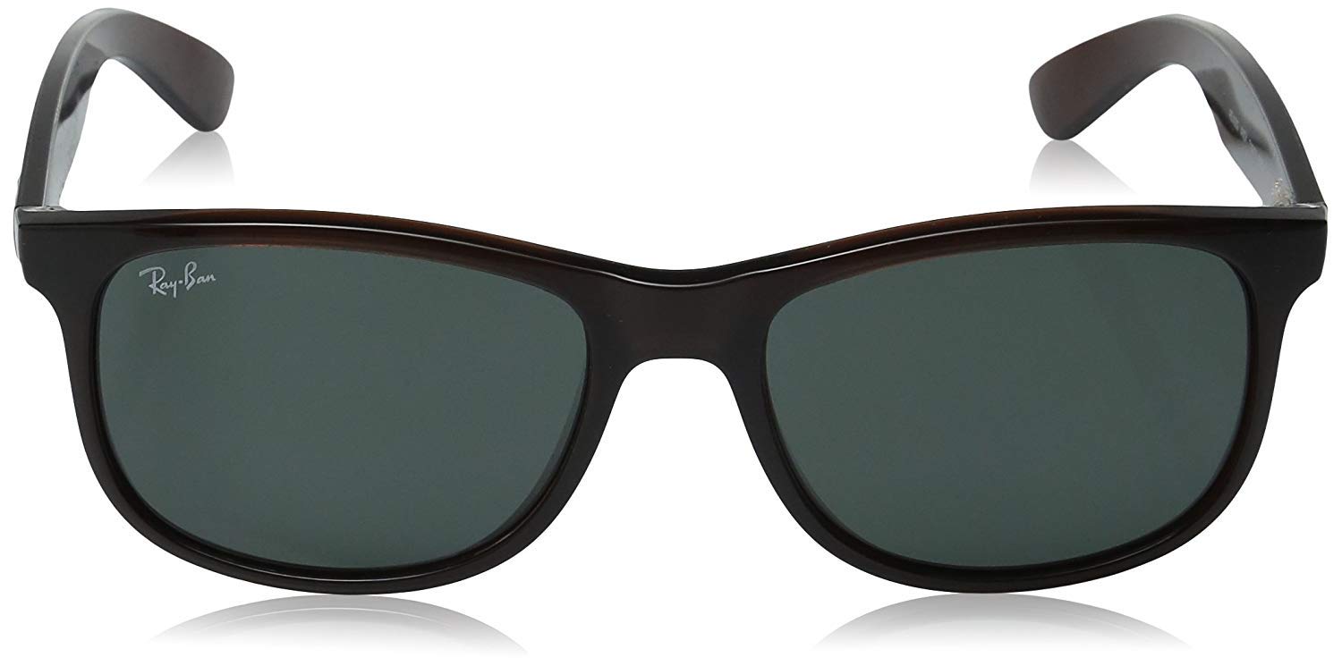 Ray-Ban RB4202 Andy Rectangular Sunglasses, Brown/Grey Green, 55 mm