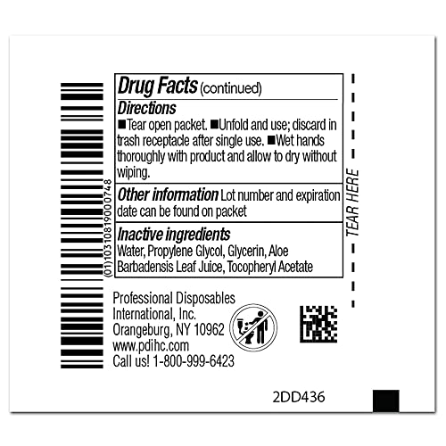 PDI Healthcare D43600 Sani-Hands Instant Hand Sanitizing Wipes, 5" x 8" Size (Pack of 1000)