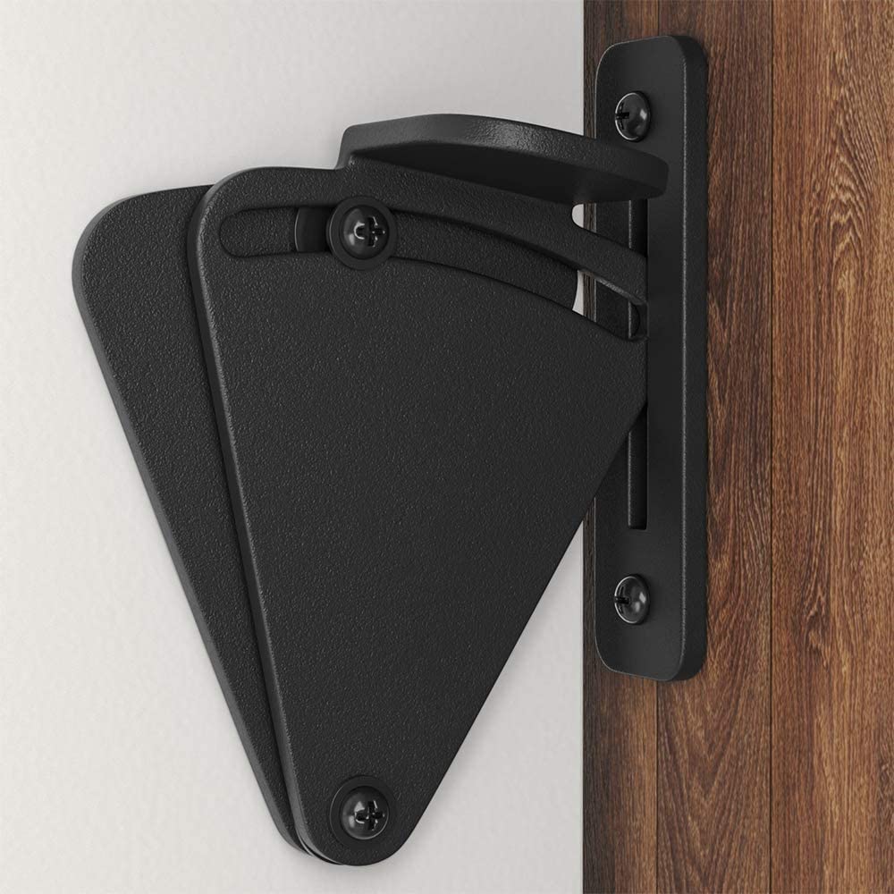 WINSOON 6FT Single Sliding Barn Door Hardware Track Kit with Barn Door Lock Hardware Black Steel Sliding Privacy Latch