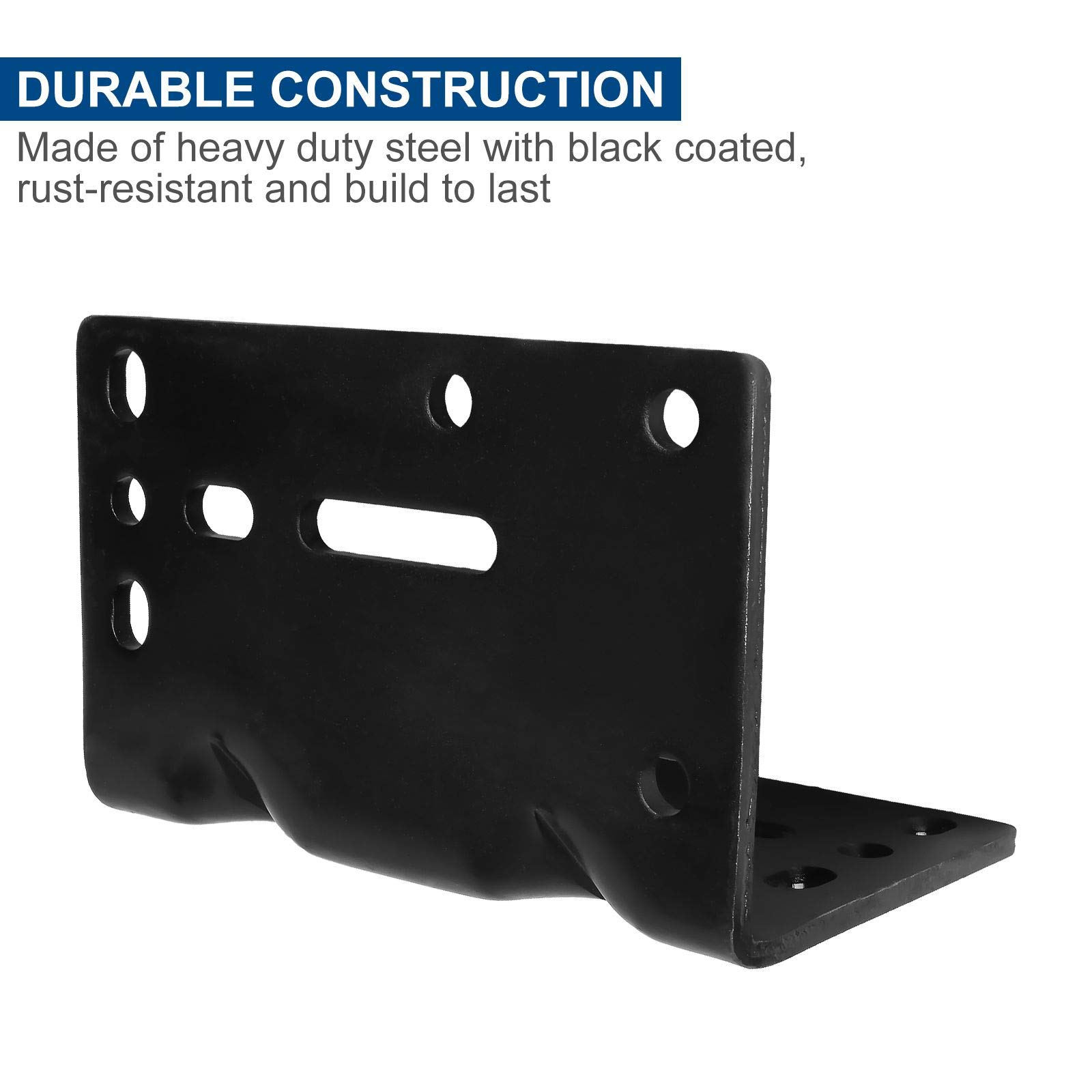 Universal Winch Mount Bracket, Heavy Duty Right Angle Mounting Winch Bracket, 5MM / 3/16INCH Thickness Solid Steel Hand Winch Bracket Winch Mounting Plate for Trailers, ATV, Trucks and Vehicle