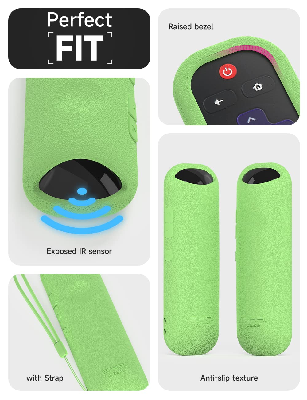 Remote Case for Roku Smart TV RC280 RC282 URC280J XRC280J Remote Control Universal Replacement Lightweight Silicone Case Cover Sleeve Skin with Lanyard for Roku TV Remote