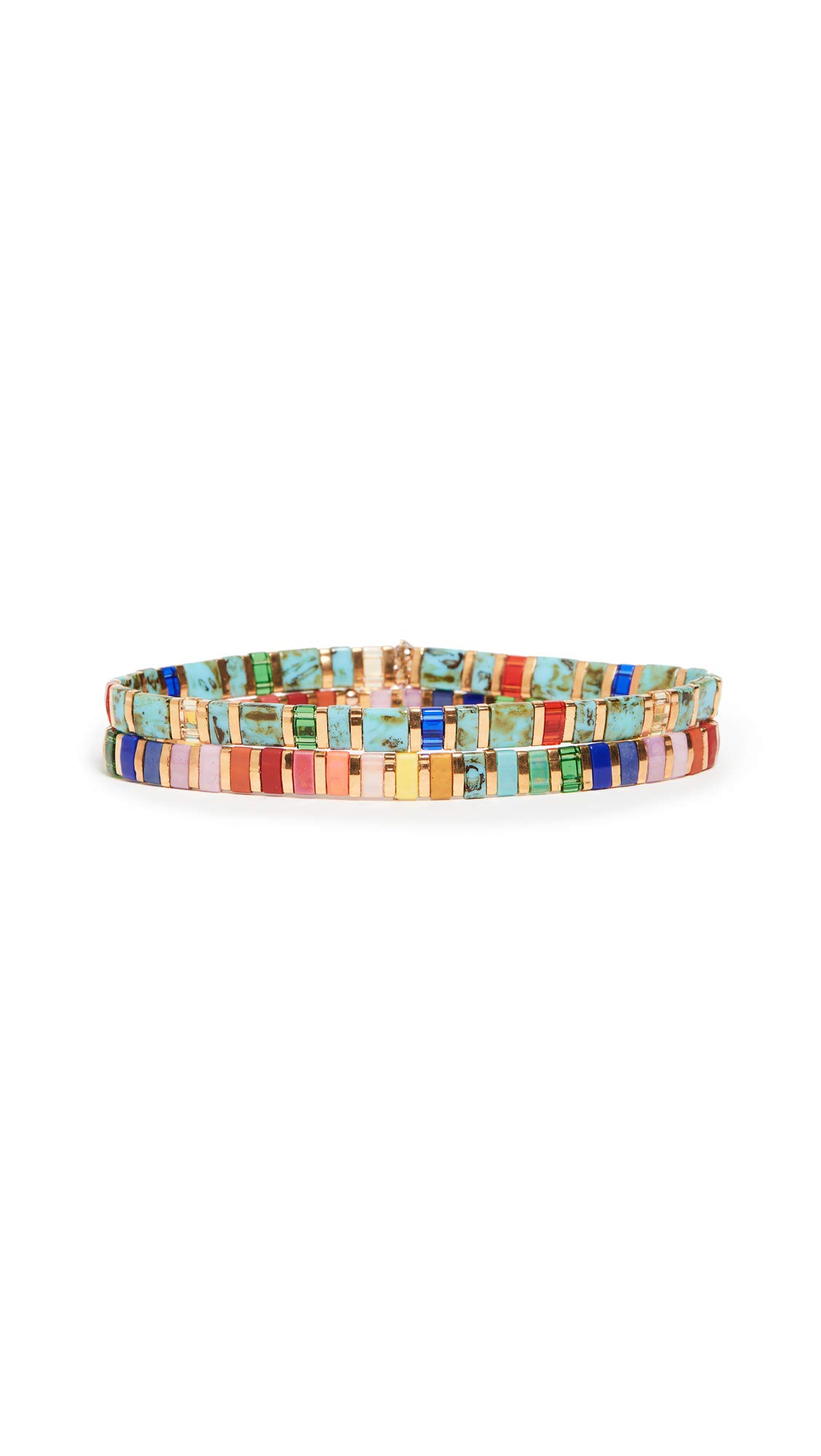 SHASHI Women's Set of 2 Bracelets, Jewel Tone, Floral, One Size