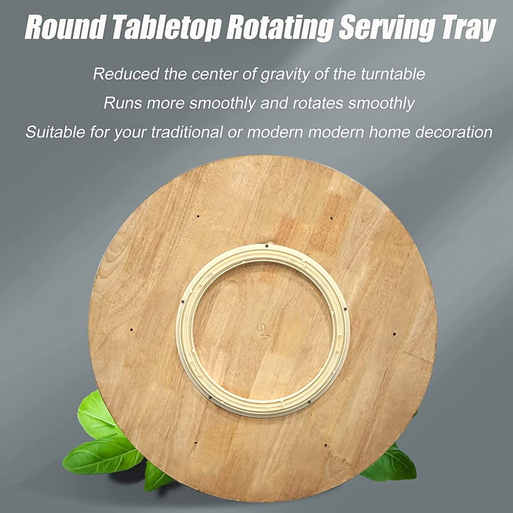 WEBUP Solid Wood Turntable 30in 34in 38in Lazy Susan Kitchen Turntable Large Rotating Tray For Dining Table, Round Table Top Serving Plate - Wooden (Size : 38inch/100cm)