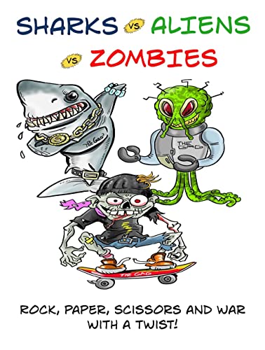 TheGag Sharks Aliens Zombies: Fun Card Game for Kids Played Like Rock Paper Scissors War for Family Game Night Gift Giving Stocking Stuffer