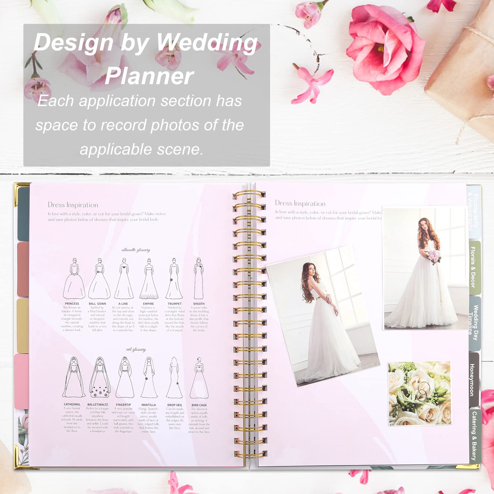 Wedding Planner Book and Organizer For The Bride,Engagement Gift for Newly Engaged Couples,Bride To Be Gifts-Planning Stickers,Pocket Folder,Ballpoint Pen and Card.