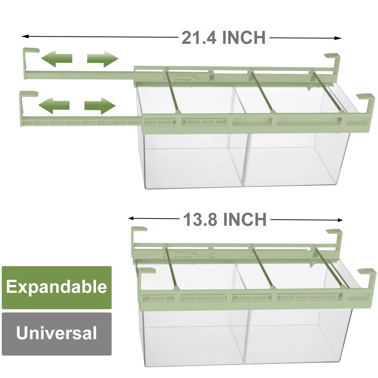 Yatmung 2 Pack Extra-Large Deli Drawer Organizer for Refrigerator Pull Out - Fridge Drawer Organizer and Storage Containers - Meat, Cheese, Produce, Universal Fridge Sliding - Fridge Organization Bin