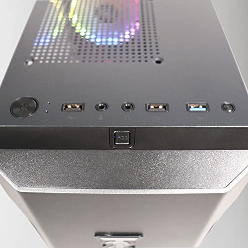 ViprTech Whiteout Gaming PC Desktop Computer - AMD Ryzen 5 5600G (12-Core 4.4Ghz), AMD Radeon RX Vega 7 Graphics, 16GB DDR4 RAM, 128GB NVMe SSD, 1TB HDD, WiFi, RGB, Win 10 Pro, Warranty, Black