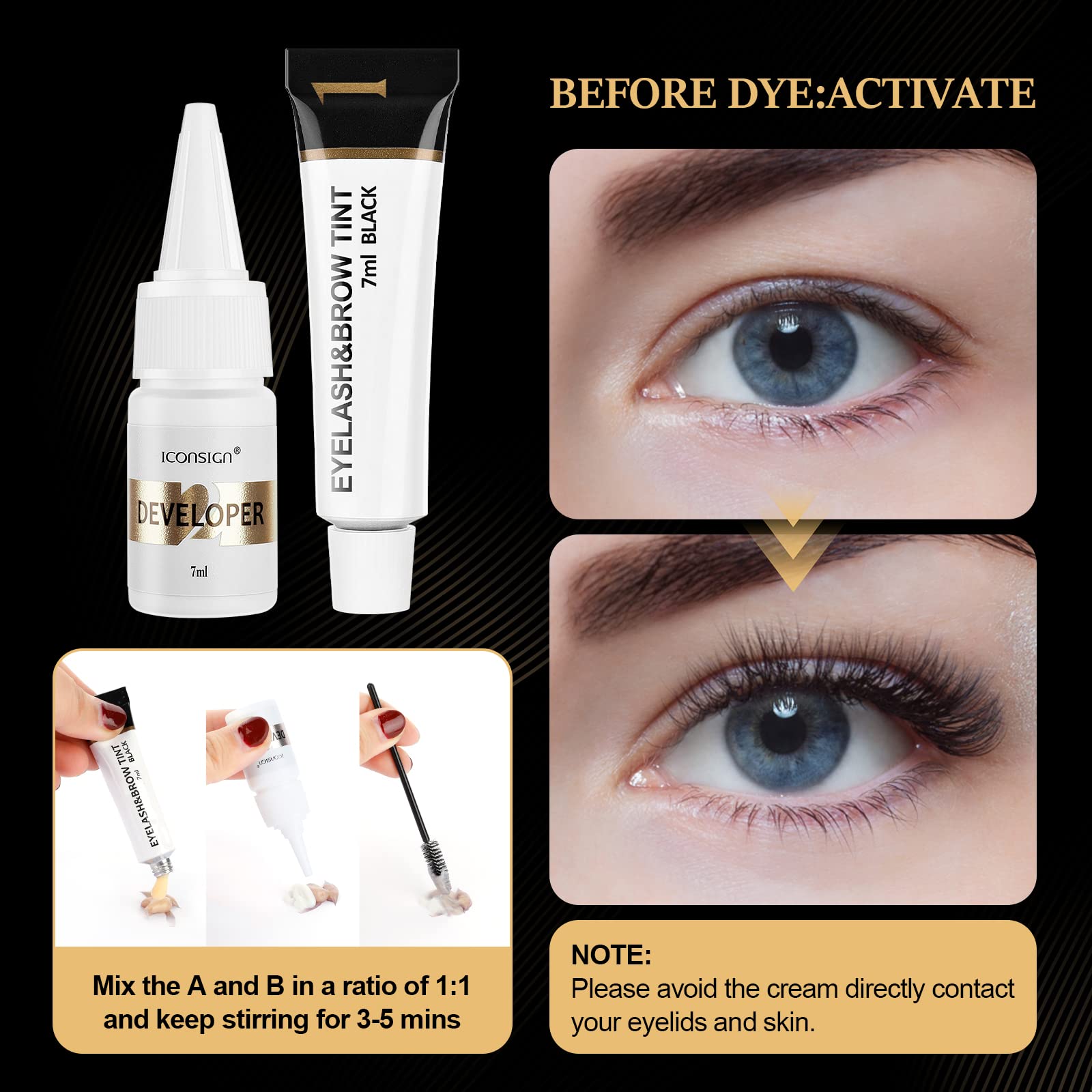 YUOLITA 4 in 1 Lash Lift and Coloring Kit, Lash Lift and Lamination Kit Eyelash & Eyebrow Perm Kit Professional Brow Lamination and Coloring Kit -Brown