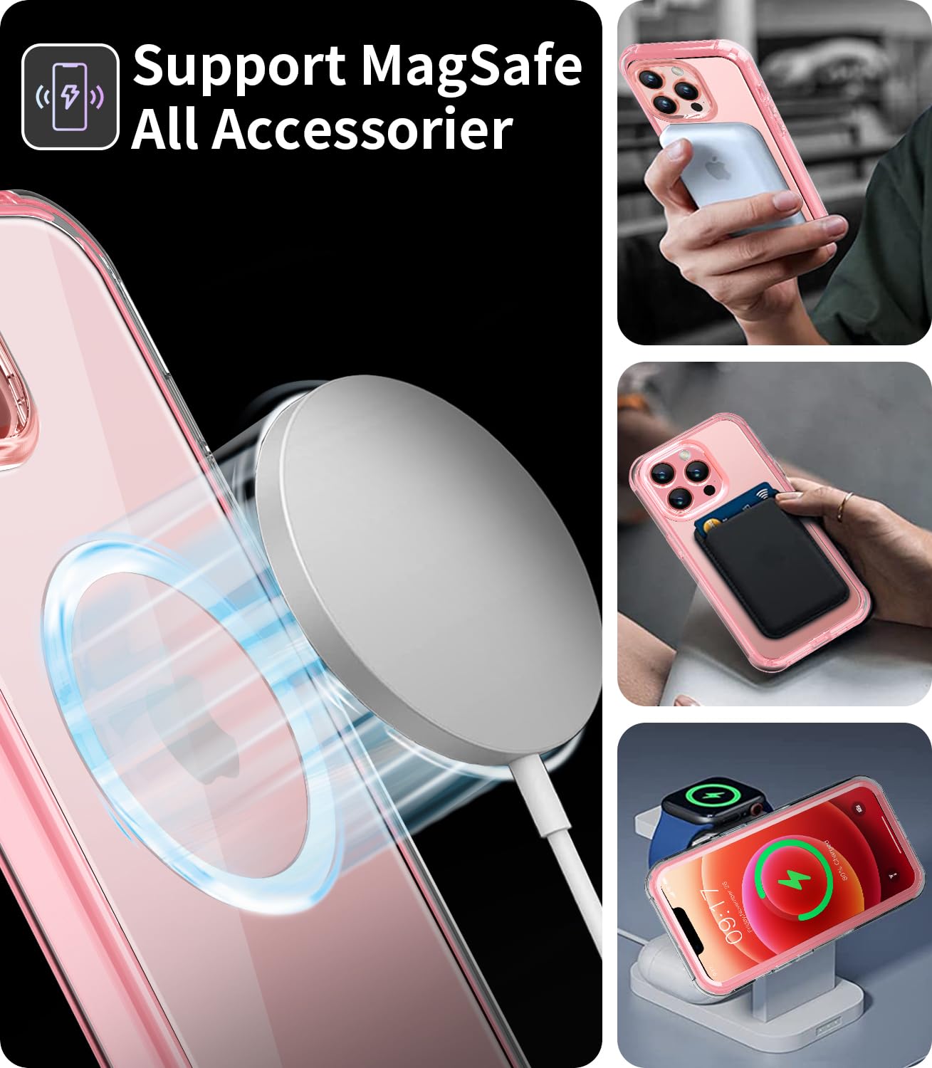Privacy Case for iPhone 13 Pro Max,[100% Screen Sensitivity][with Anti Peep Screen Protector][Full Body Protection] Compatible with MagSafe Double Sided Magnetic Case for iPhone 13 Pro Max