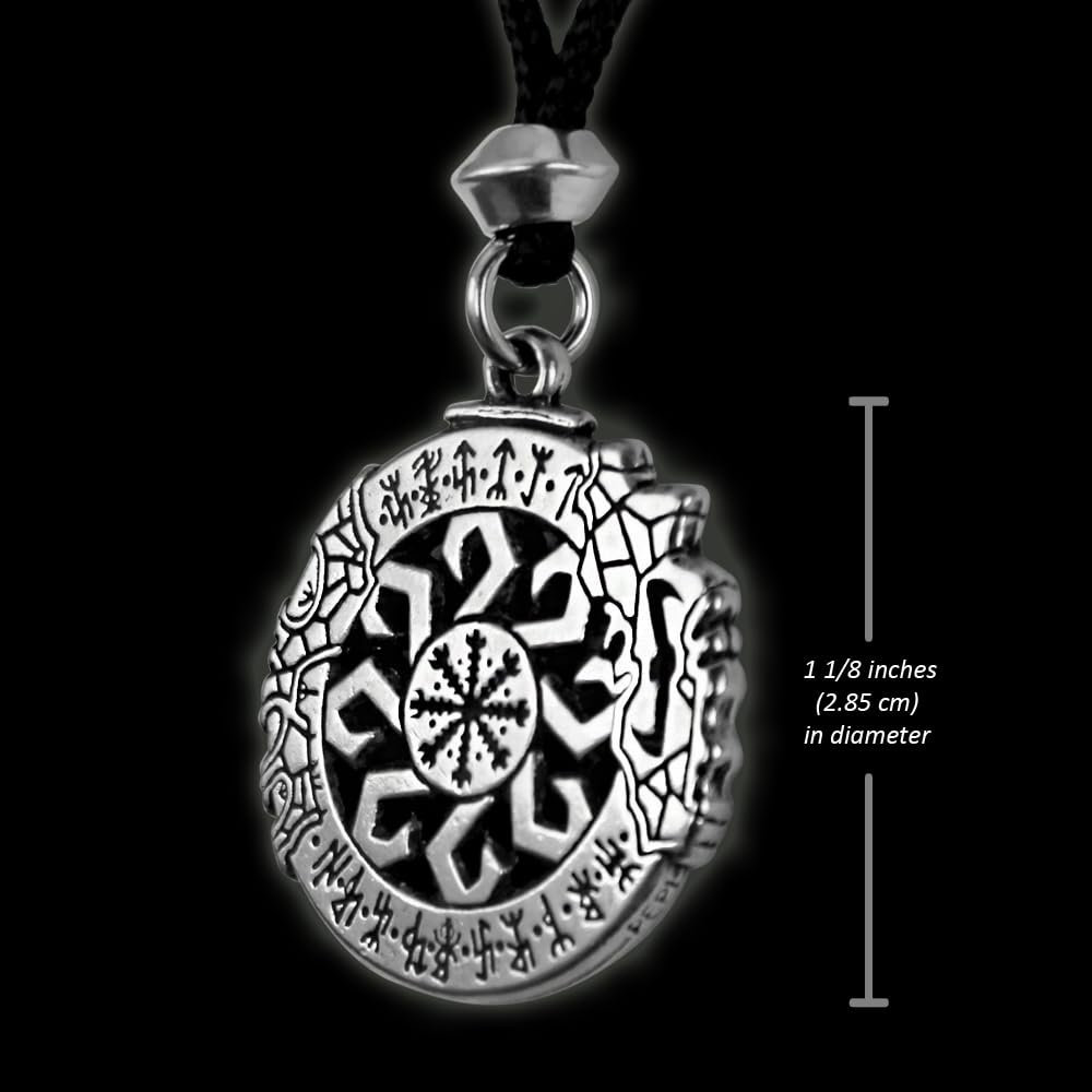 Pewter Invincibility in Battle Aegishjalmur Norse Viking Rune Pendant