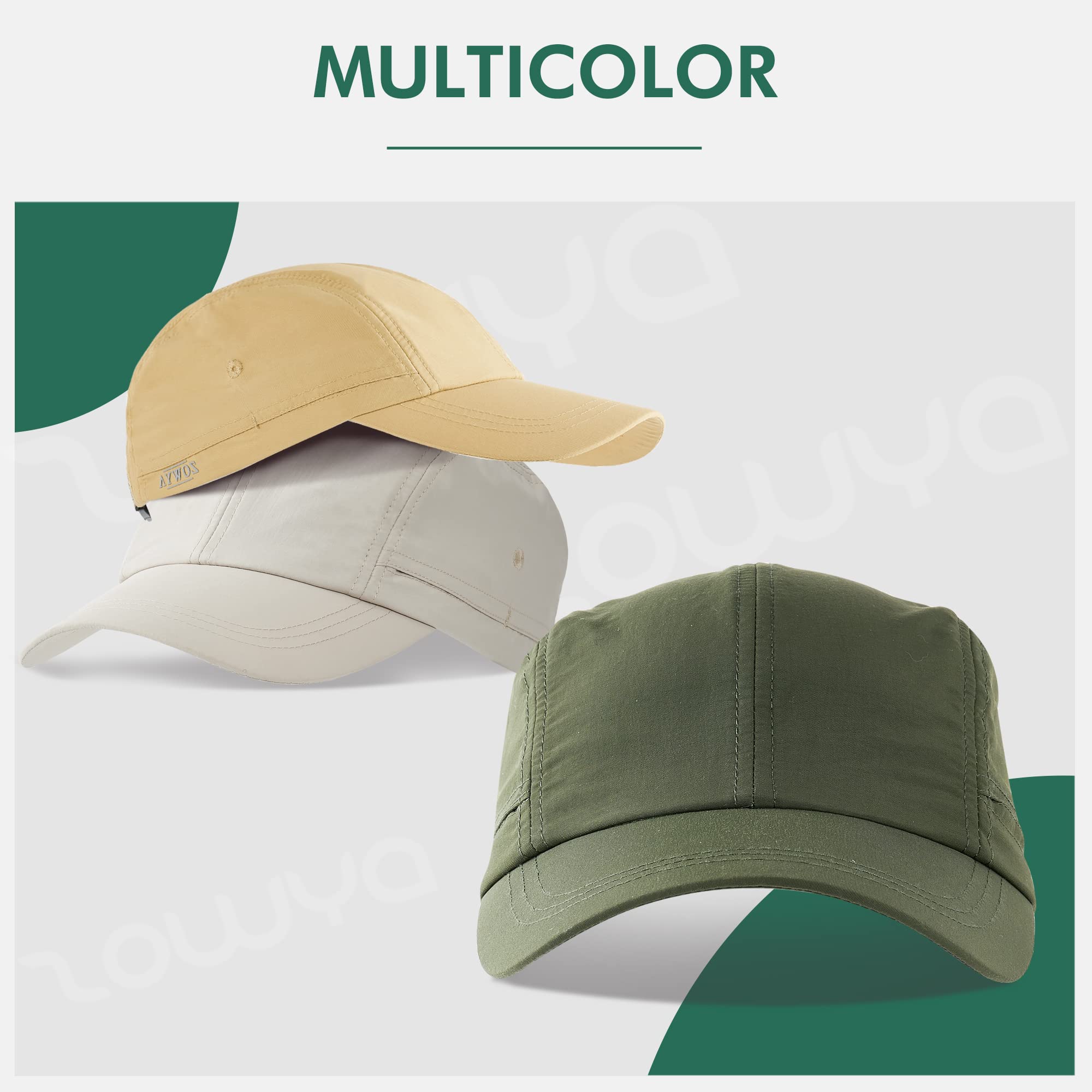zowya Cool Sun Hat Outdoor Sport Cap Breathable Quick Drying Waterproof Unstructured Running Climbing for Men Women Black, Light Thin Soft Night Reflection