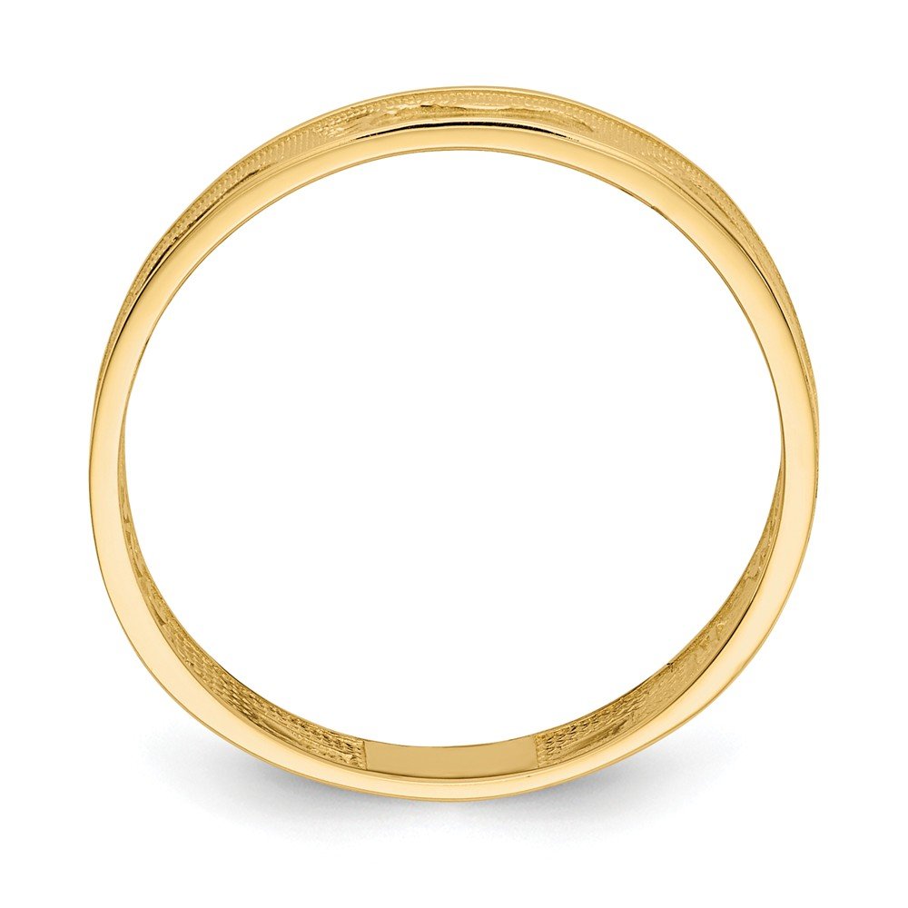 Solid 14k Yellow Gold Footprints In The Sand Ring Band Size 9