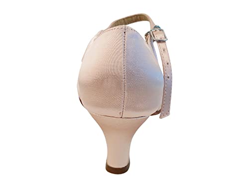 Very Fine Dancesport Shoes - Ladies Waltz, Tango, Foxtrot Ballroom Dance Shoes - S9137-2" Heel & Heel Protector (Flesh Satin, Size 7)