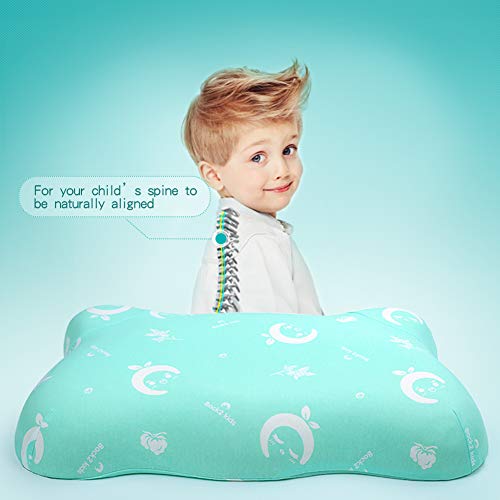 RESTCLOUD Kids Memory Foam Pillow, Memory Foam Toddler Pillow with Pillowcase for Children 14 x 22 Inches