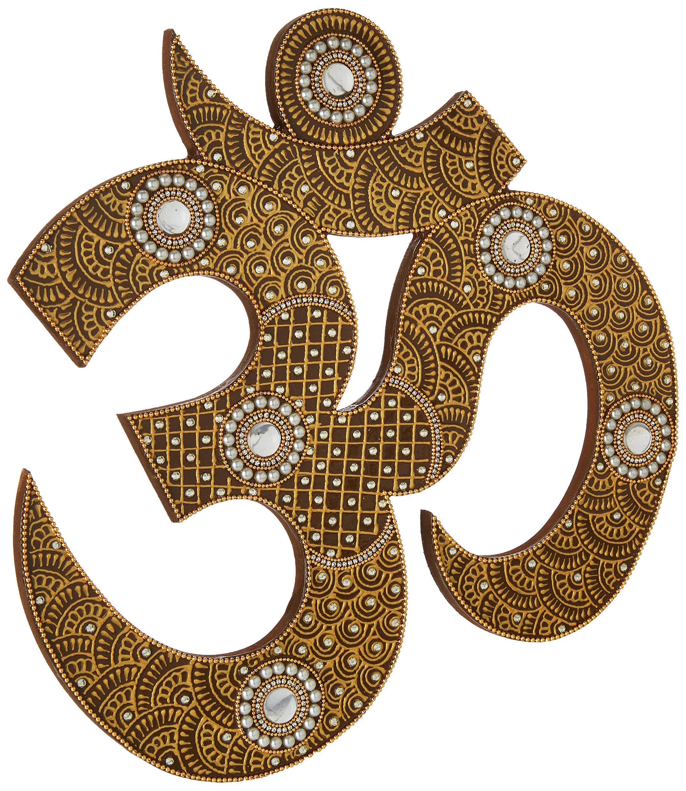 Om Symbol Wall Decoration - Bohemian Boho Decor for Yoga Room - Handmade Indian Om Wall Hanging for Living Room