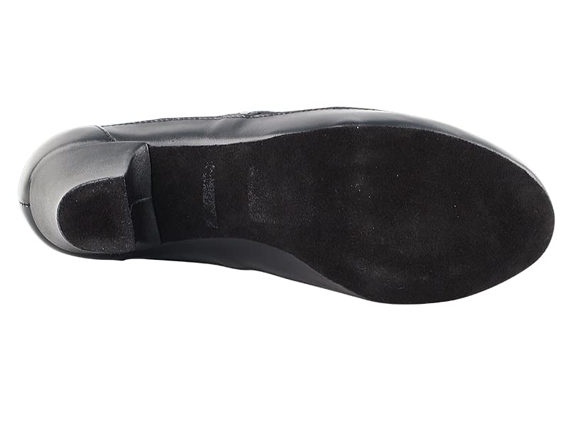 Very Fine Dancesport Shoes - Comfortable Ladies Latin, Salsa Ballroom Practice Dance Shoes - CD1108 Black Leather 2-inch Heel & Shoe Bag (Size 10)