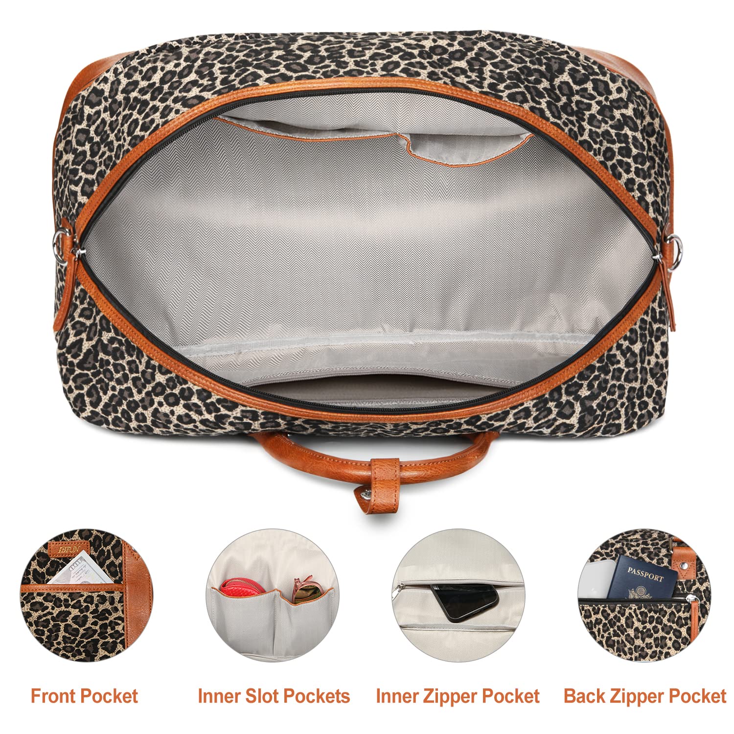 Weekender Bags for Women, Large Overnight Bag Canvas Travel Duffel Bag Carry On Tote with Shoe Compartment 21" 3Pcs Set