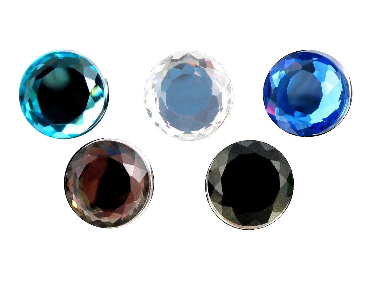 Snap Interchangeable Charm Ring Set - 5 Glass Snaps and 2 Ring Bases (JS1)