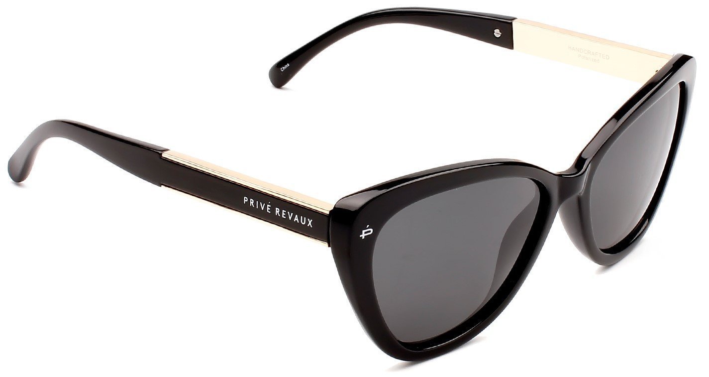 PRIVÉ REVAUX ICON Collection “The Hepburn” Designer Polarized Retro Cat-Eye Sunglasses