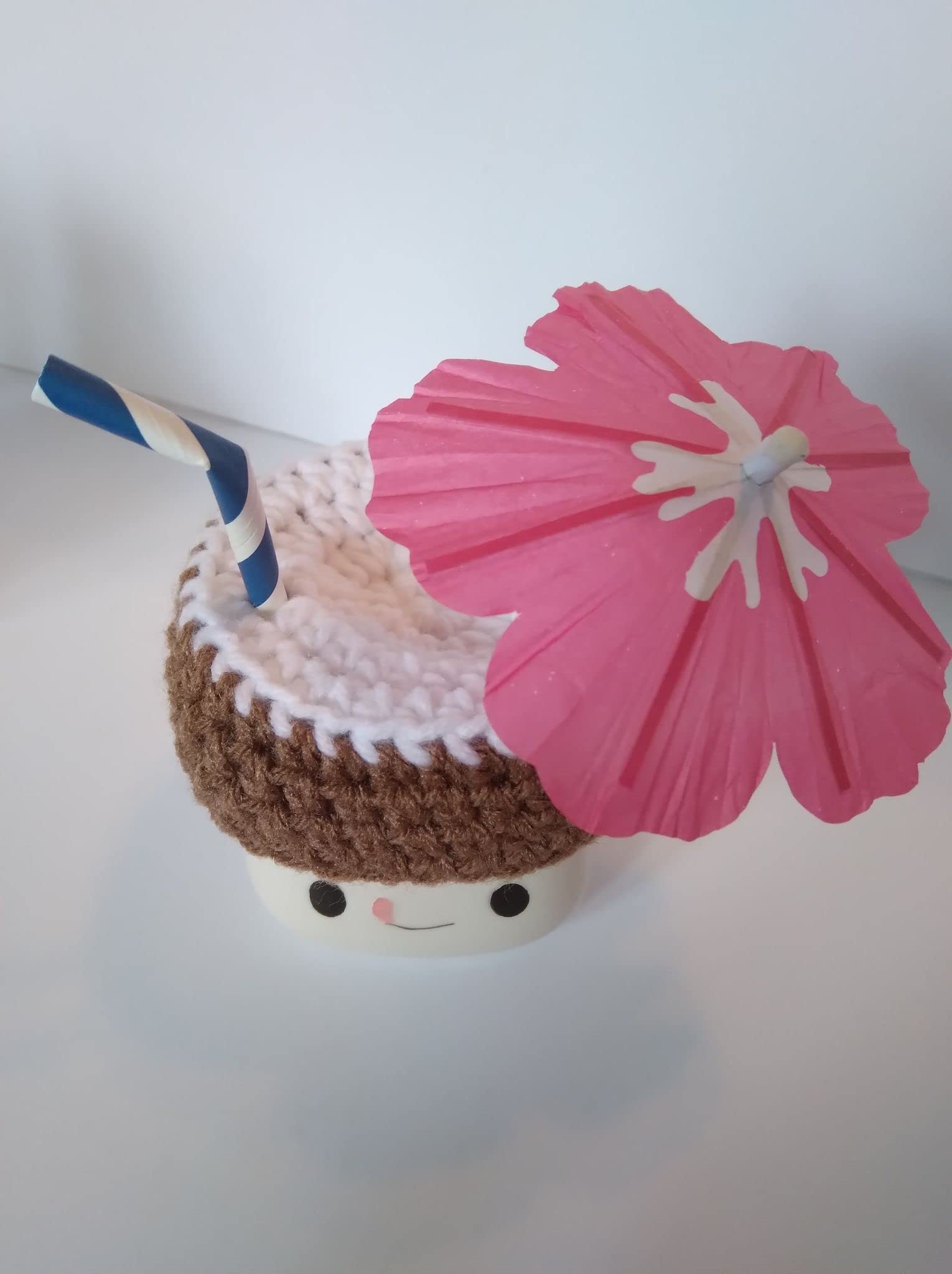 Tiered Tray Marshmallow Mug Hats Toppers - Pina Colada Pineapple & Coconut Set of 2 for 2.75x2.75 inch Marshmallow Mugs Summer Collection