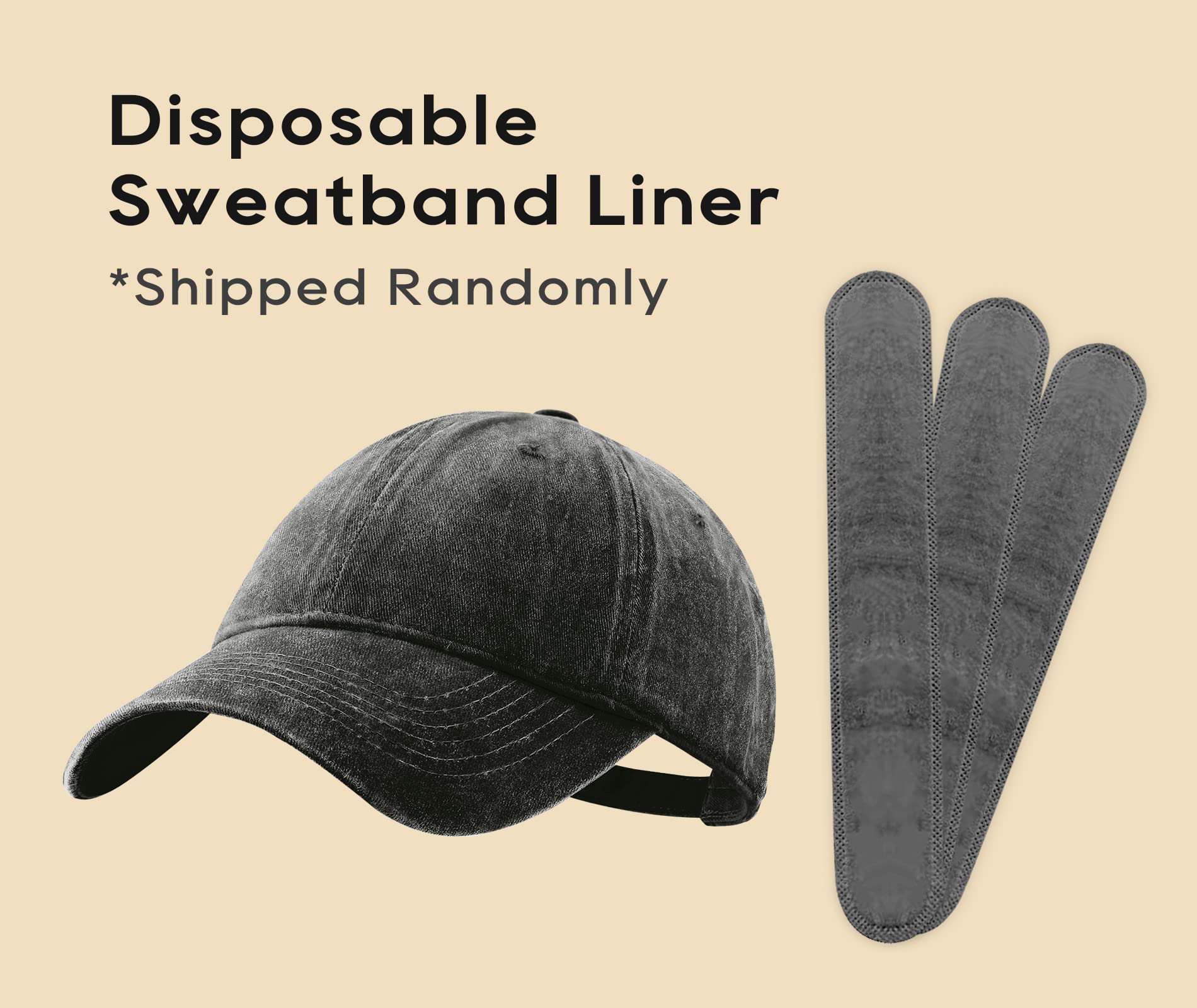 VODIORE Black Baseball Cap Low Profile Cap Dad Hat Blank Ball Caps Baseball Hat for Women Men Black