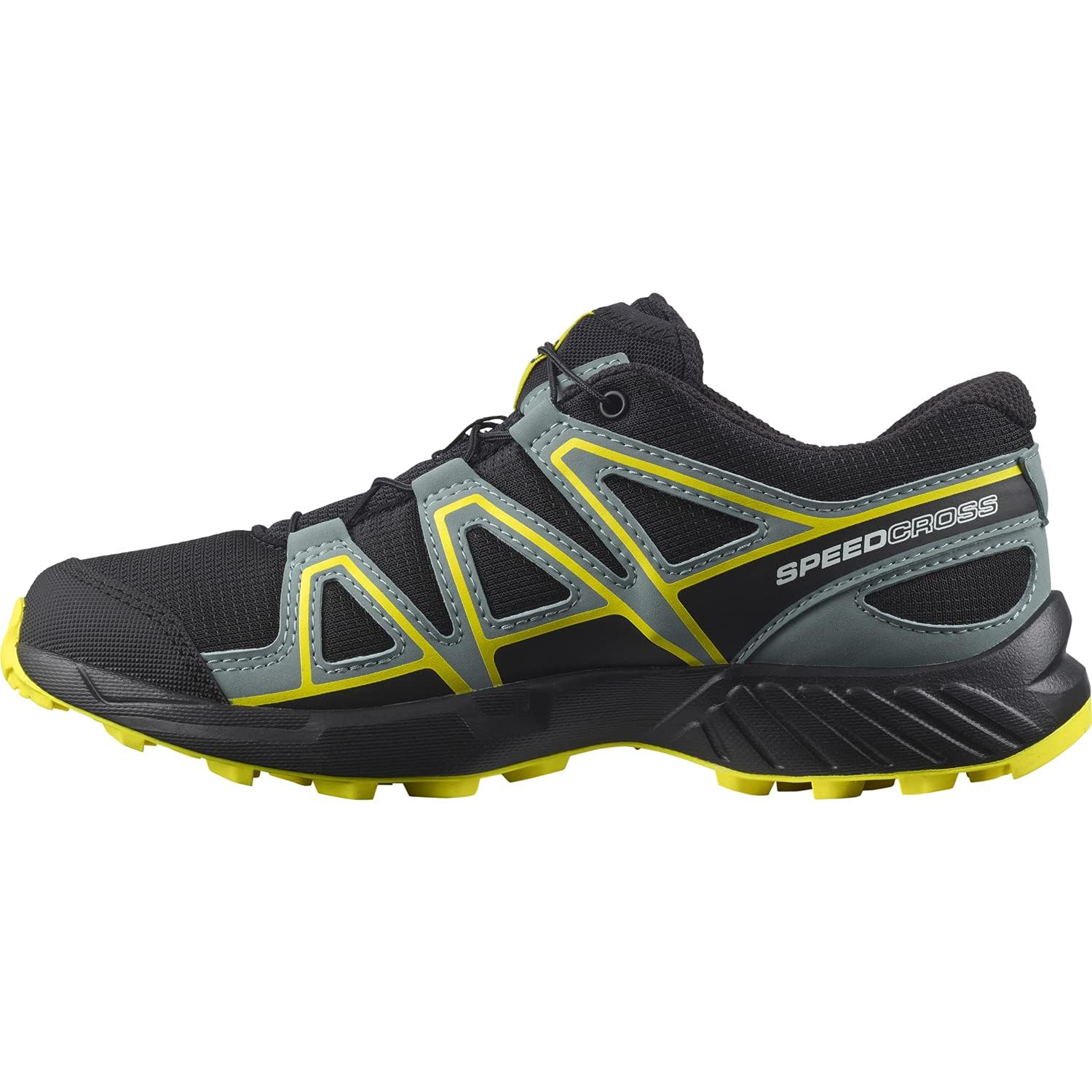 Salomon Kids' Speedcross J Trail Running Shoes, Crown Blue/Sparkling Grape/Phantom, 4 Big Kid US