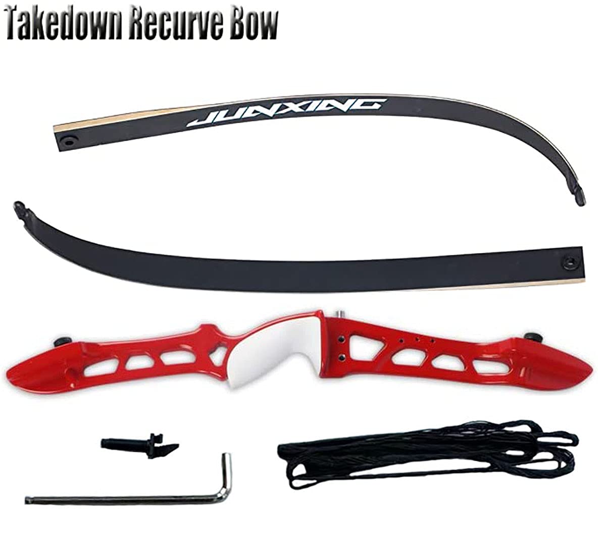 Vogbel 68" Bow and Arrows for Adults & Youth Beginner Archery Takedown Recurve Bow Athletic Bow Competition Longbow Metal Riser Right Hand for Outdoor Shooting Training Practice (Black, 38lb)