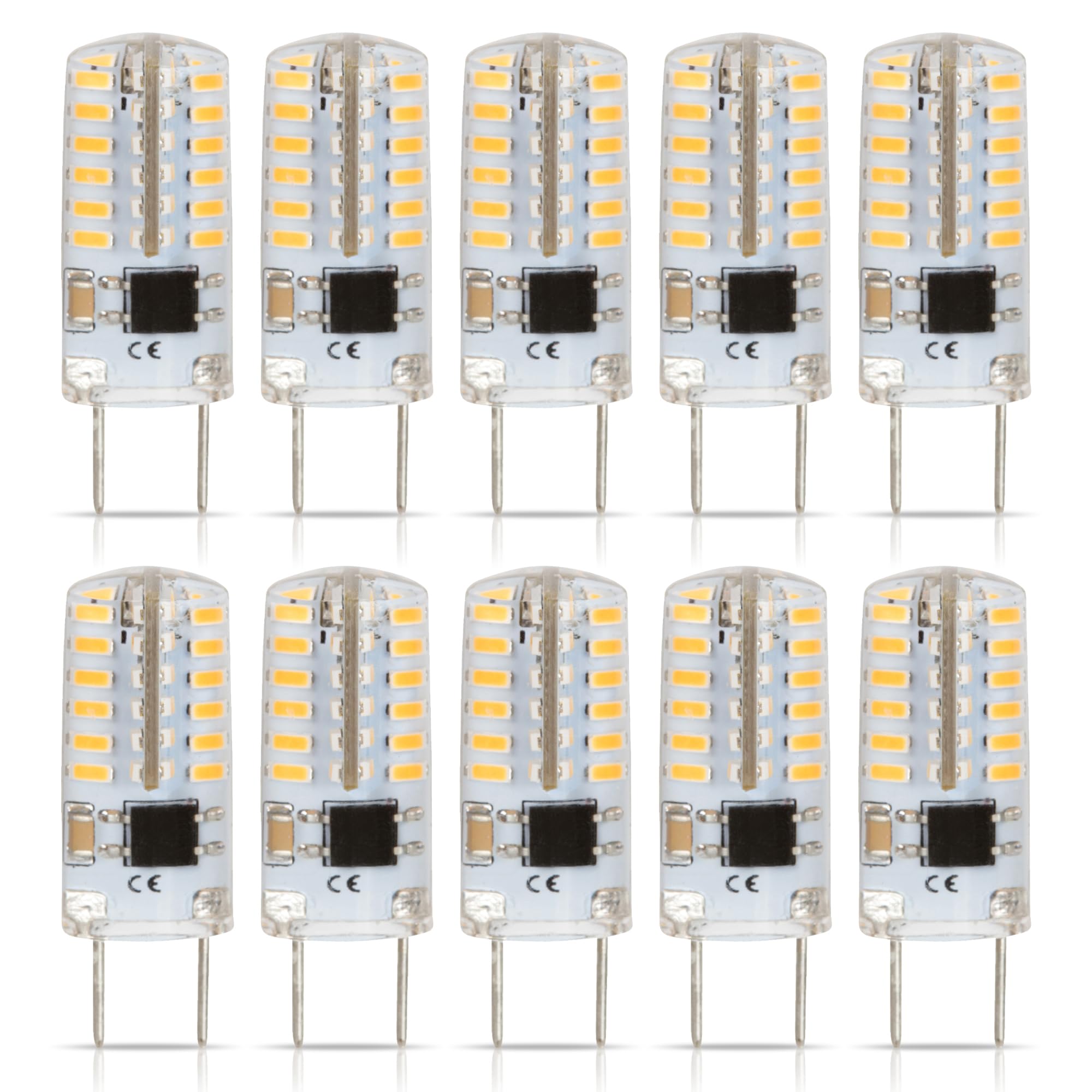 Simba Lighting G8 LED Dimmable Light Bulb (5 Pack) 1.5W T4 37mm 20W Halogen Replacement for Accent Lights, Under Cabinet Puck Light, Desk Lamps, Pendant Lights, 120V JCD Bi-Pin Base, Soft White 3000K
