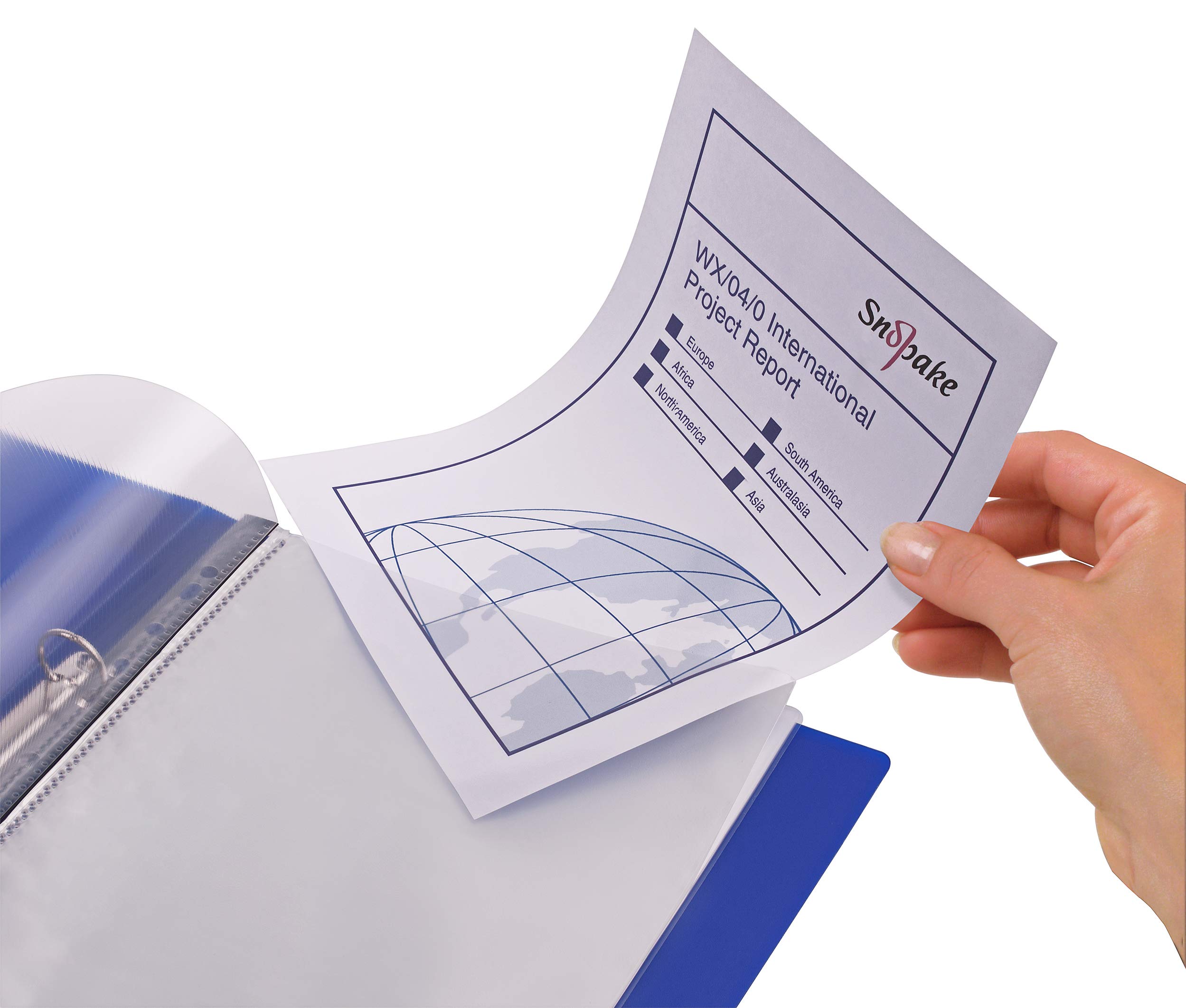 Snopake A4 20 Pocket Clear RingBinder Display Book [Pack of 5] with Multi-Punched Reinforced Spine [14890]