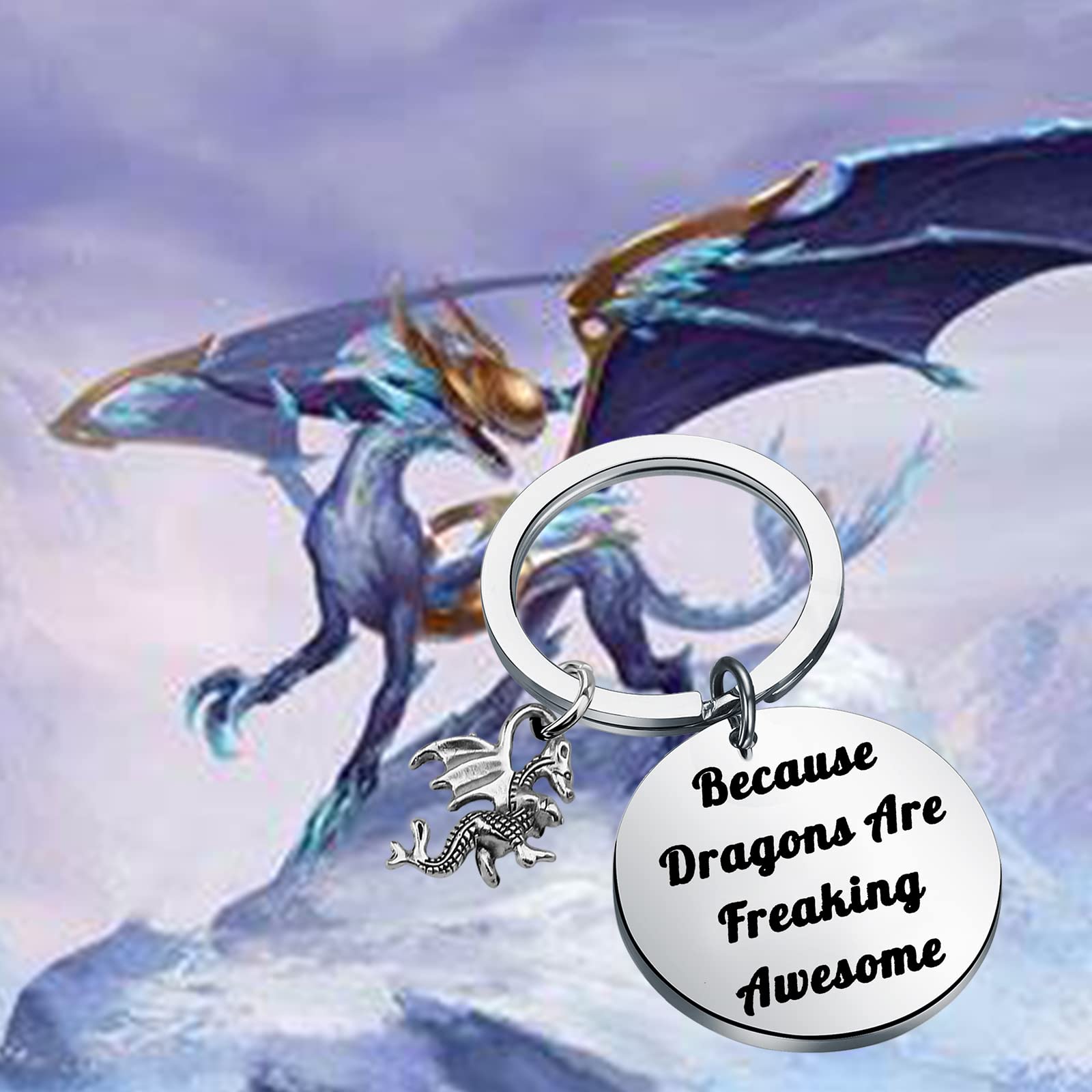 Zuo Bao Funny Dragons Gifts Because Dragons Are Freaking Awesome keychain Dragons Lover Gift for Women (Because Dragons Are Freaking Awesome)