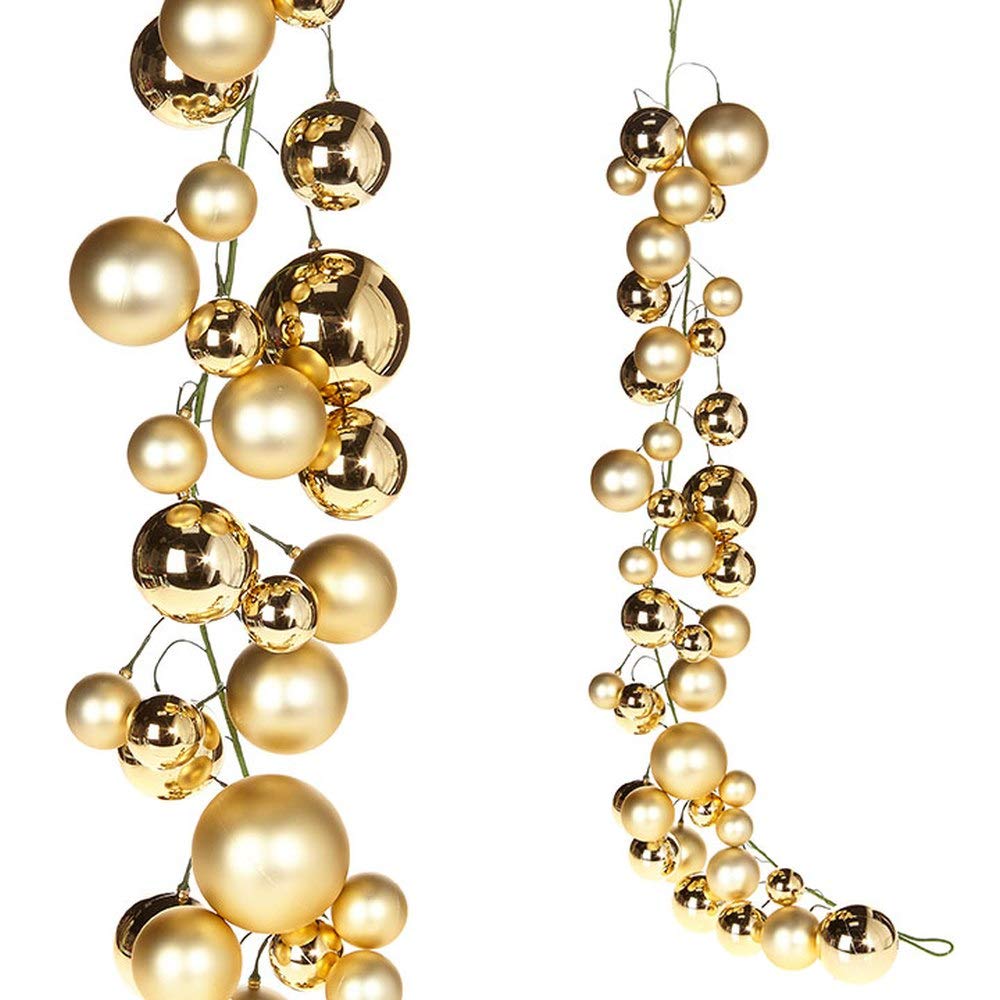 RAZ Imports Home for The Holidays 4' Ball Garland, Gold