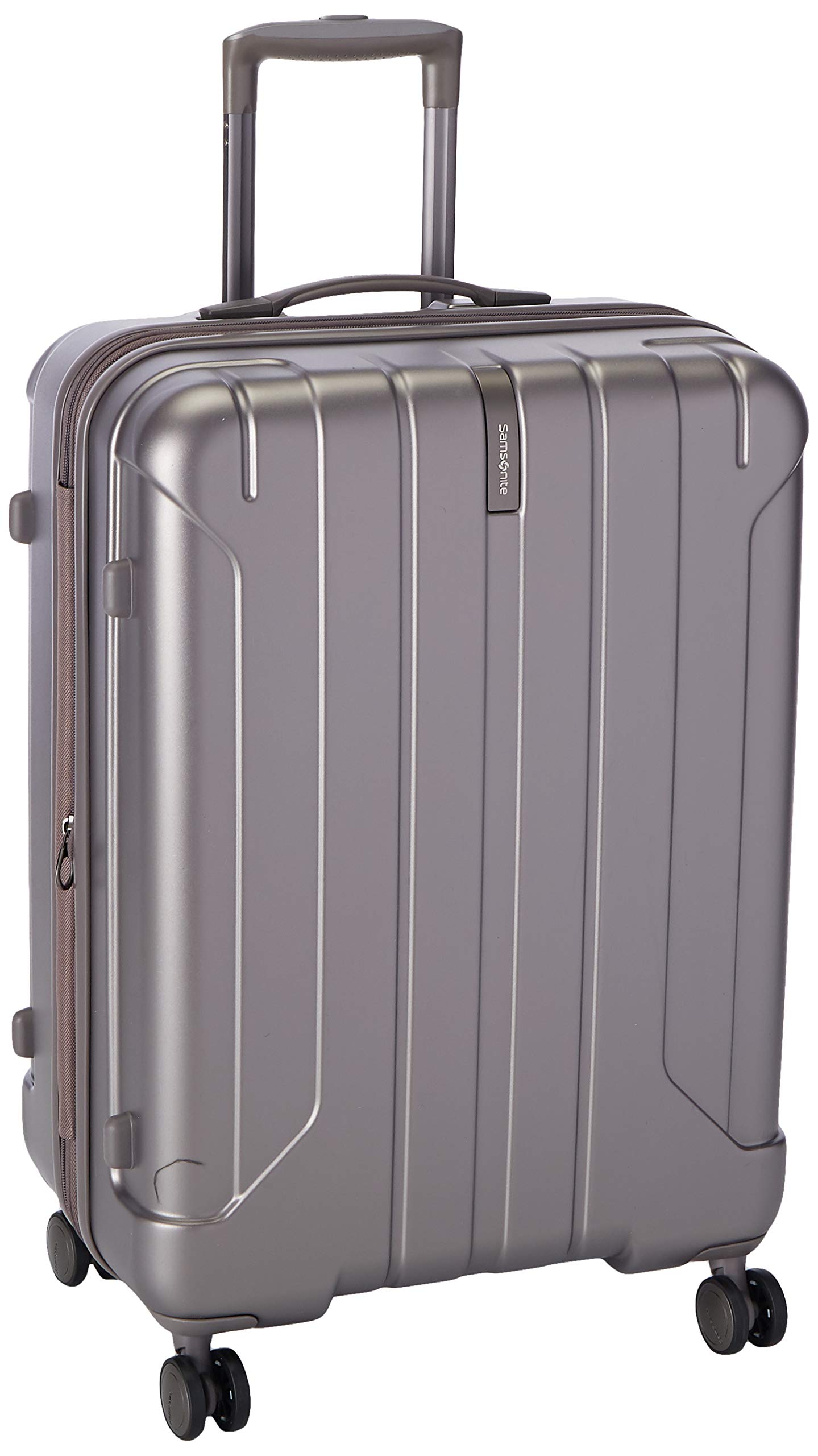 Samsonite Near Spinner 66/24 exp Unisex Medium Silver Polypropylene Luggage Bag TSA Approved AY8055002