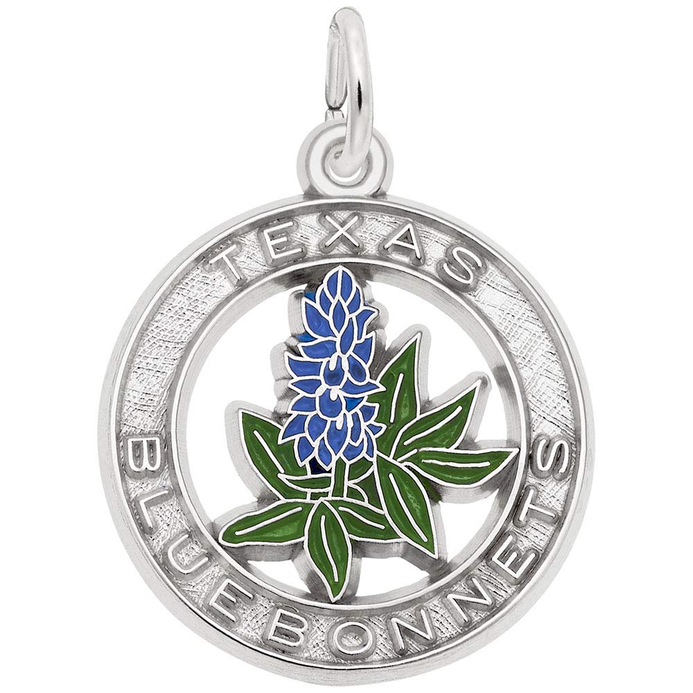 Rembrandt Charms 925 Sterling Silver Texas Bluebonnets Charm Pendant