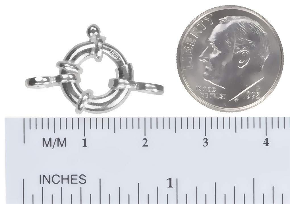 Sterling Silver Sailor Style Spring Ring Clasp with Figure-8 Ring 12mm