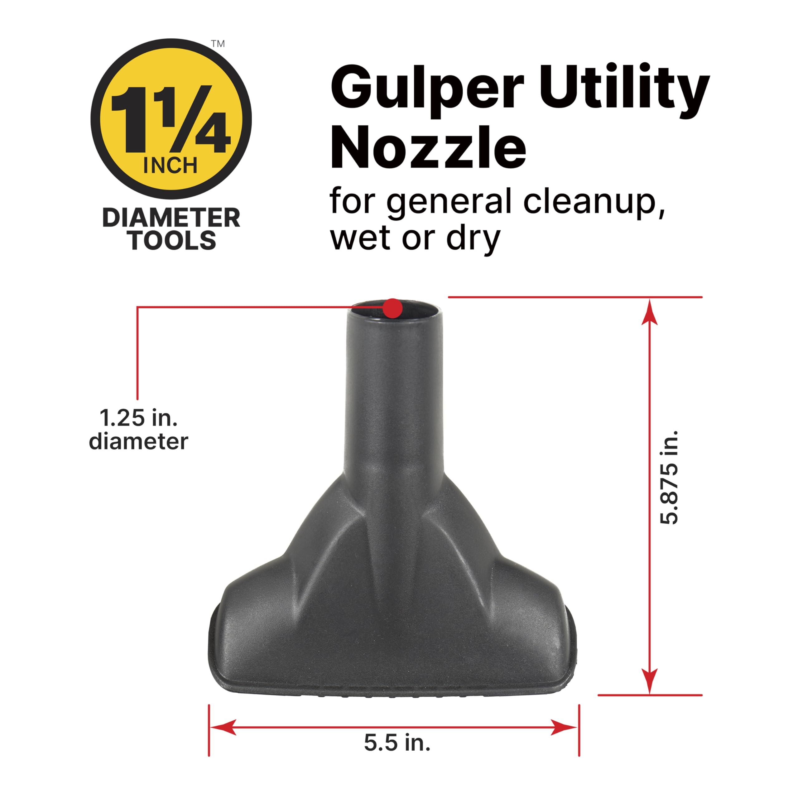 Shop-Vac 9064333 Cleaning Kit, 1.25 Inch Diameter, Includes Gulper Tool, Round Brush and Crevice Tool, (1 Pack)