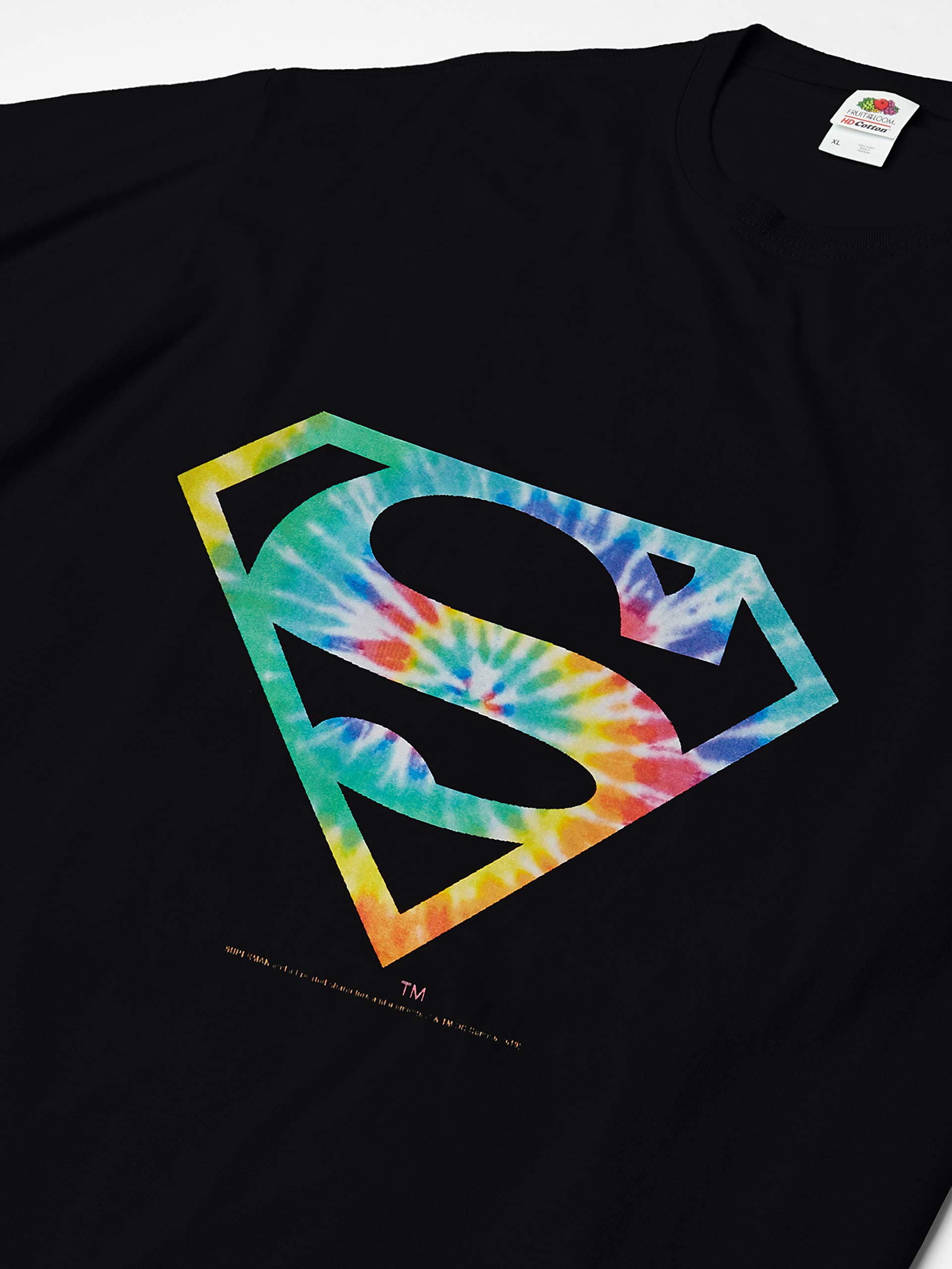 WARNER BROS Men's Superman Tye Dye, Black, Medium